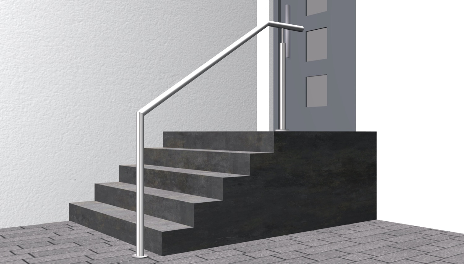 Trapleuning roestvrij staal vrijstaand schuine pin | metallbau ...